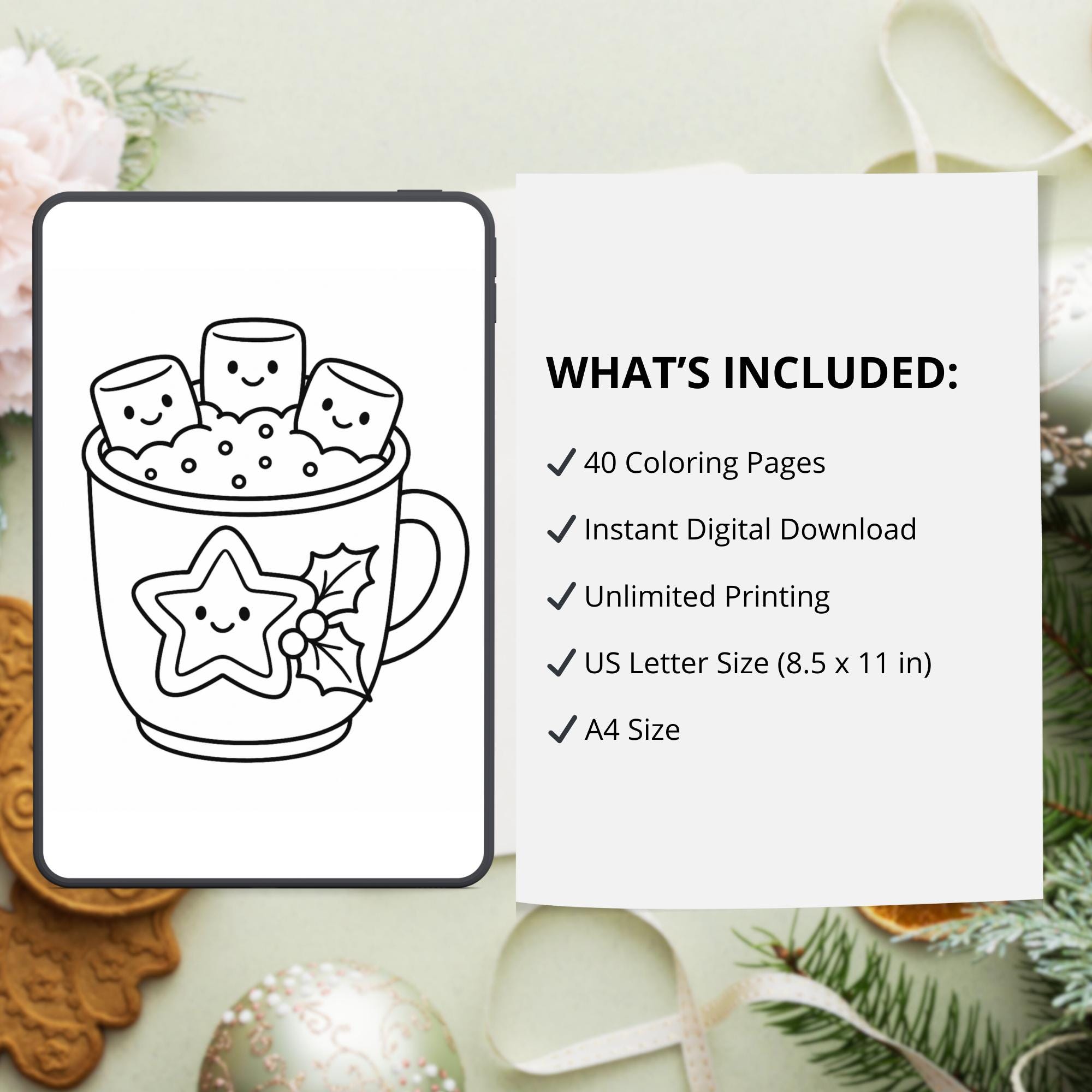 40 Christmas Treats Coloring Pages for Kids | Christmas Sweets ...