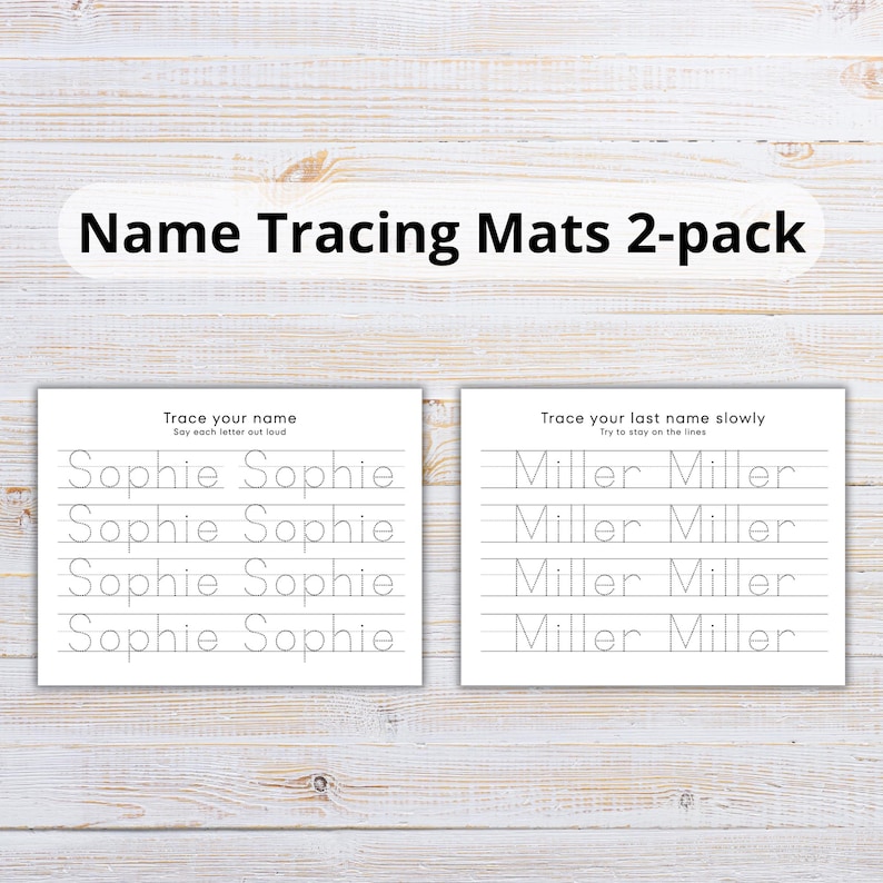 Personalized Name Tracing Mats | Alphabet, Numbers & Shapes | Reusable ...