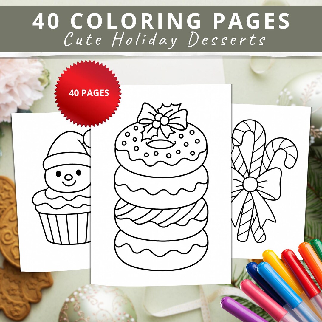 40 Christmas Treats Coloring Pages for Kids | Christmas Sweets ...