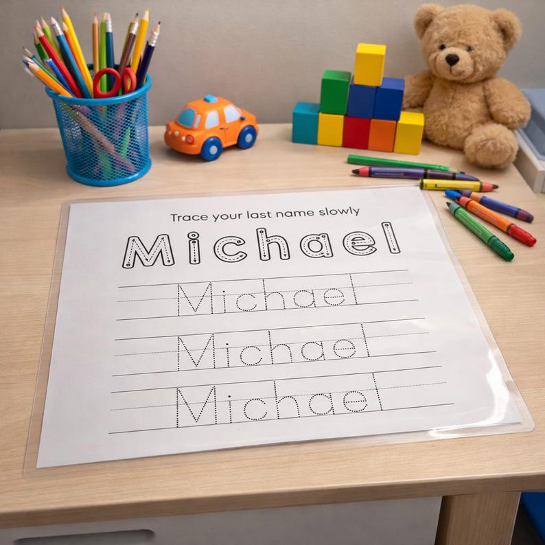 Personalized Name Tracing Mats | Alphabet, Numbers & Shapes | Reusable ...