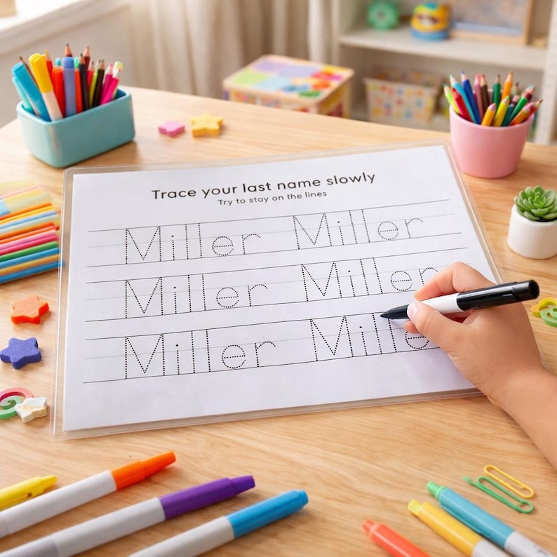 Personalized Name Tracing Mats | Alphabet, Numbers & Shapes | Reusable ...