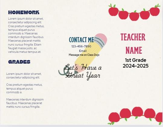 Editable Back to School Information Brochure & Meet the Teacher - Etsy