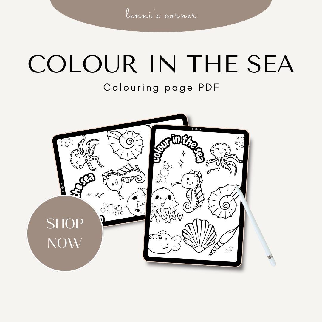Colour in the Sea- Colouring Page - Etsy