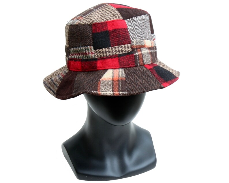 Bucket Hat Red Hat Red Plaid Hat Women's Hat Fall Fashion - Etsy