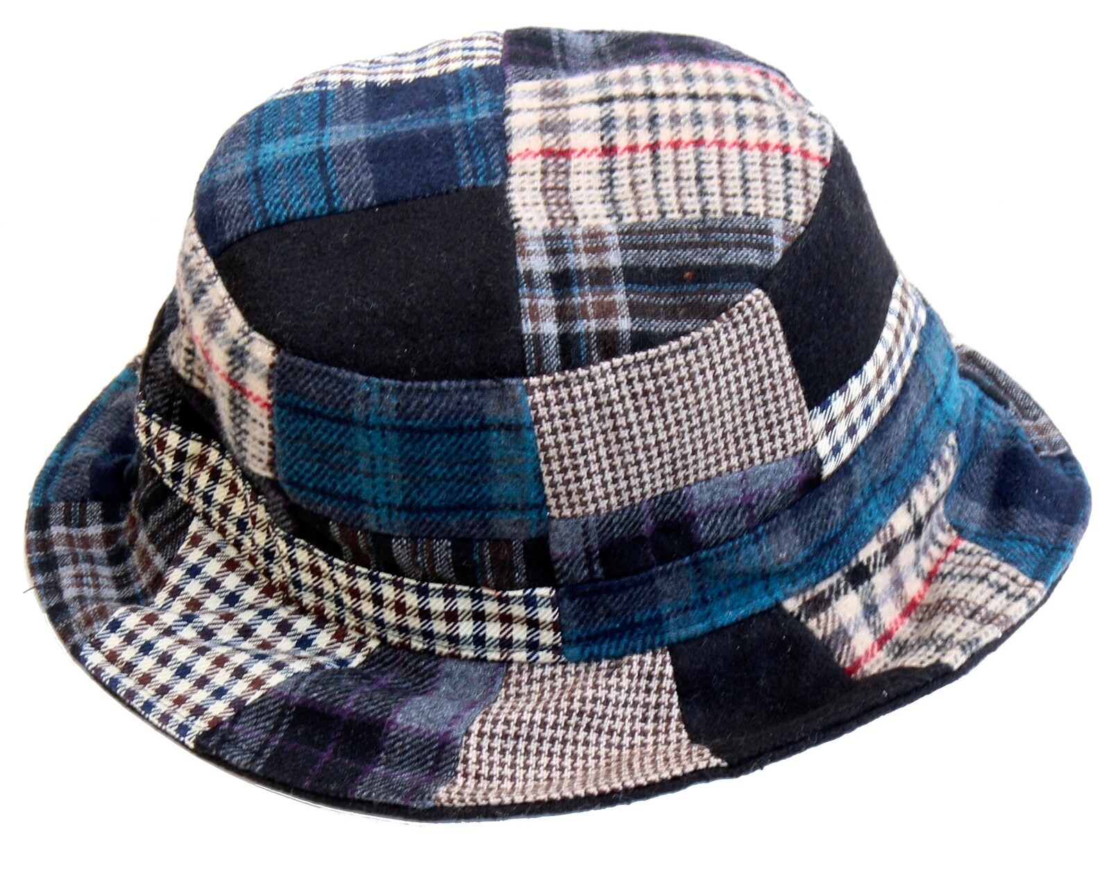 Plaid Bucket Hat Patchwork Hat Wool Tweed Men's Hat - Etsy