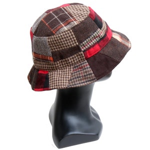 Plaid Bucket Hat Patchwork Hat Wool Tweed Men's Hat Women's Hat Winter ...