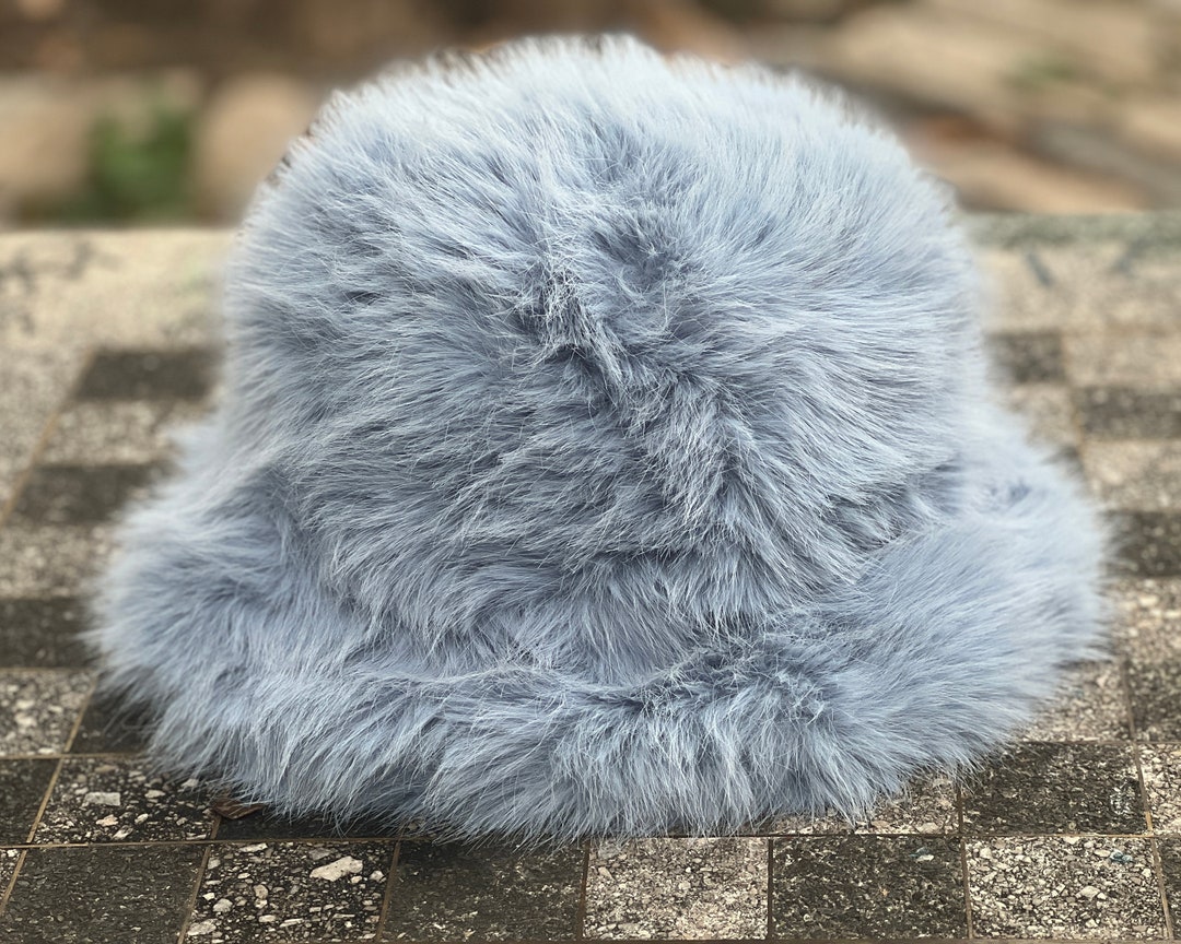 Fur Cloche Hat, Handmade Faux Fur Hat, Winter Hat, Bucket Hat, Gift for ...