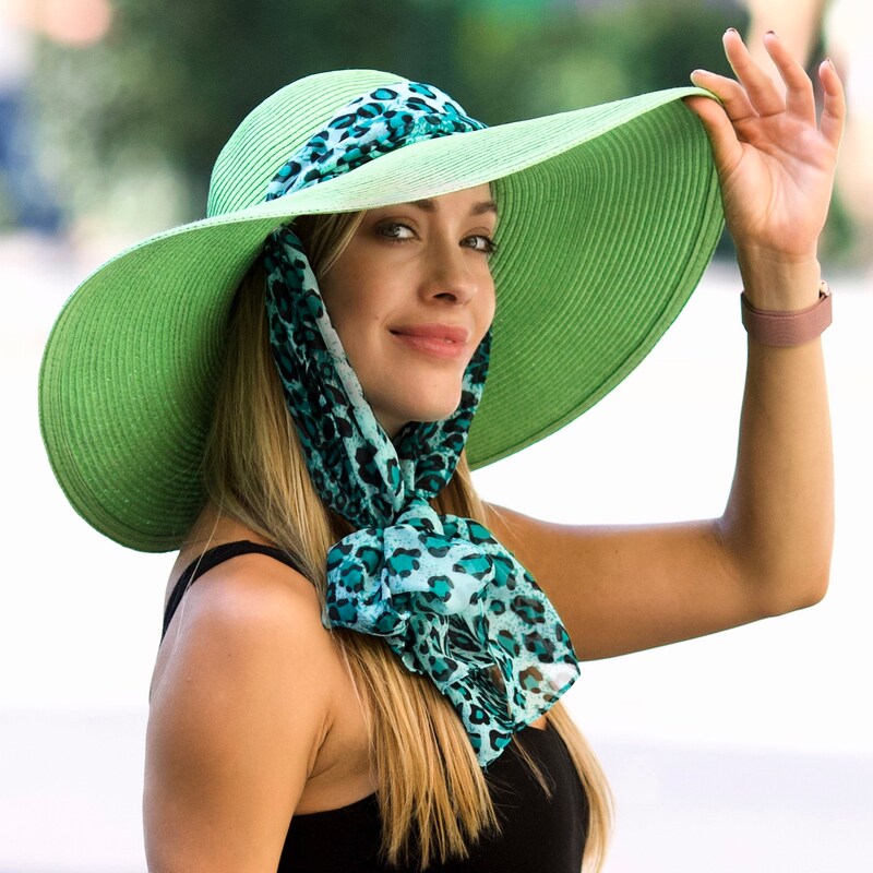 Green Straw Hat - Etsy