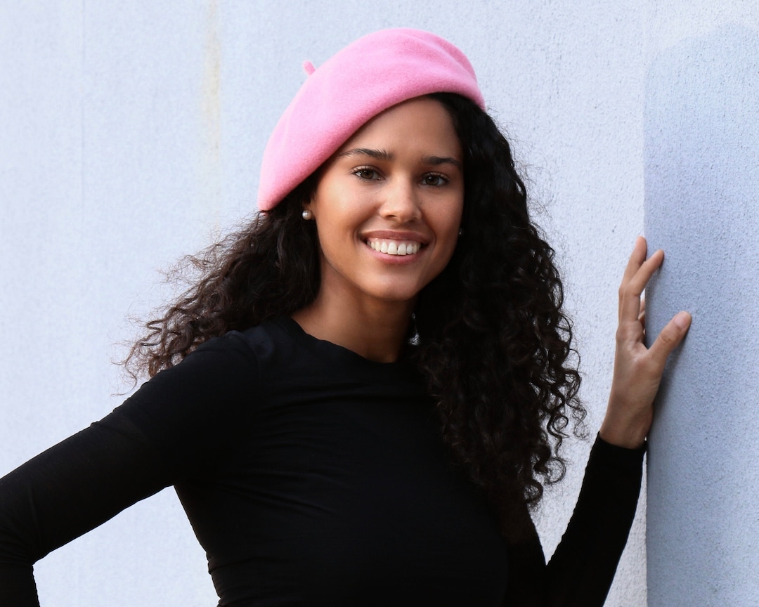 Pink Beret, Fashion Beret, Knit Winter Hat, Basque Beret, Spanish Beret ...