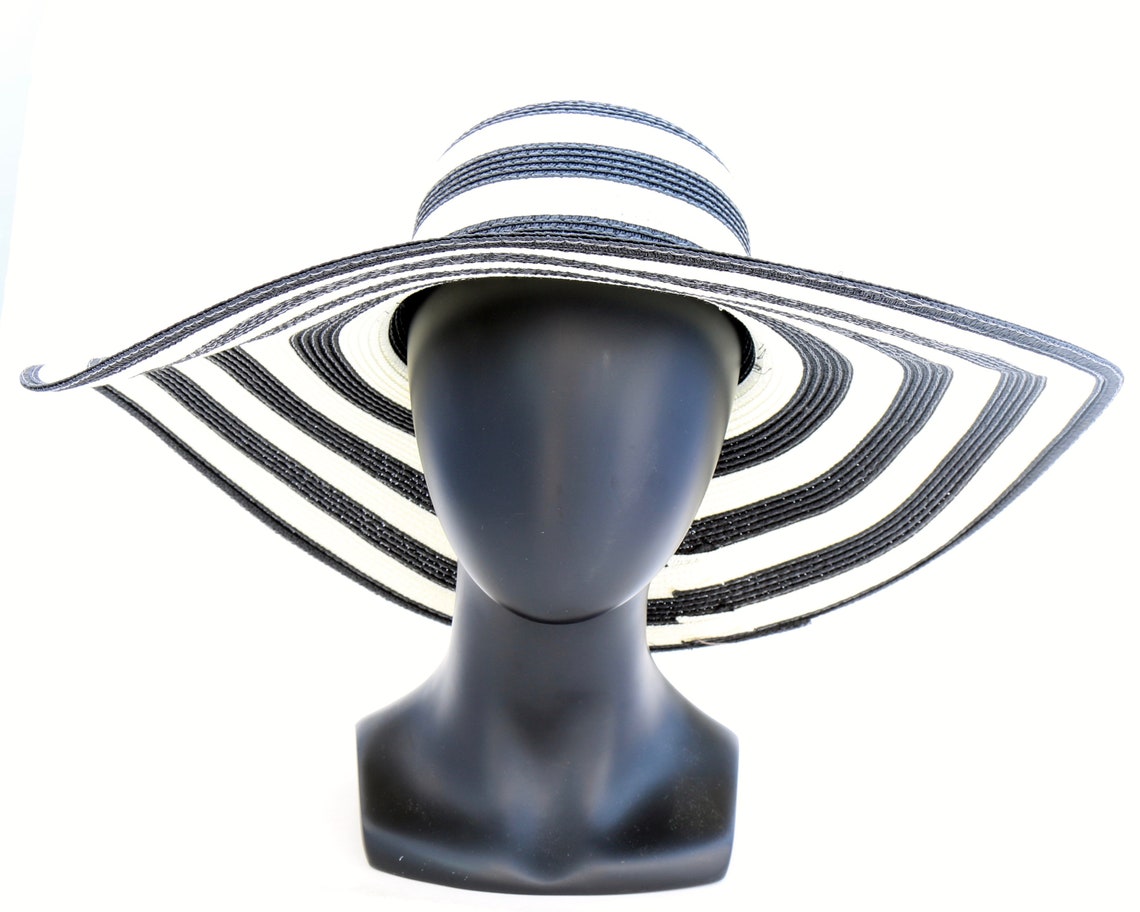 Giant Sunhat 6 Inch Brim Hat Striped Sunhat Wide Sunhat Summer | Etsy