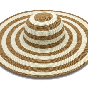Giant Sunhat 6 Inch Brim Hat Striped Sunhat Wide Sunhat Summer Straw ...