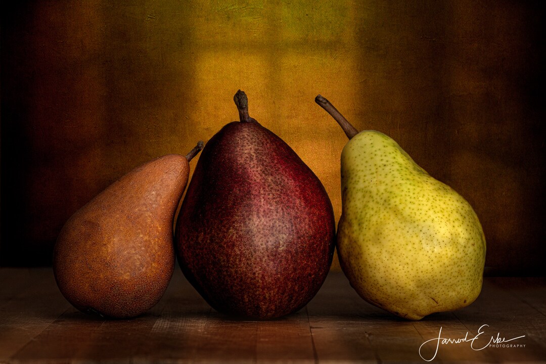Pear Trio - Still Life Photography - Kitchen Art - Etsy