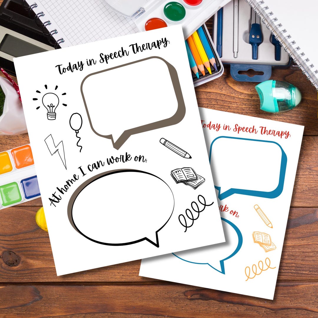 Speech Therapy Home Note: Session Progress, Homework (digital Download ...