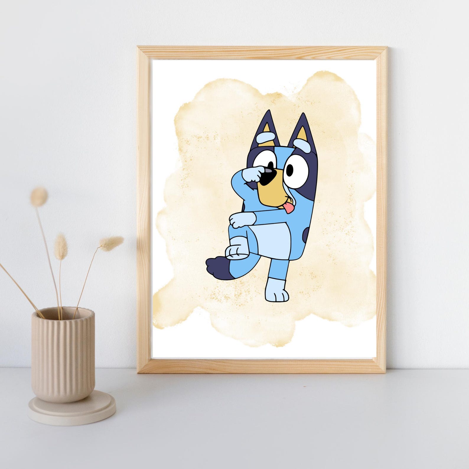 BLUEY Digital Printable Wall Art, Play Room Wall Print, Blue Dog ...