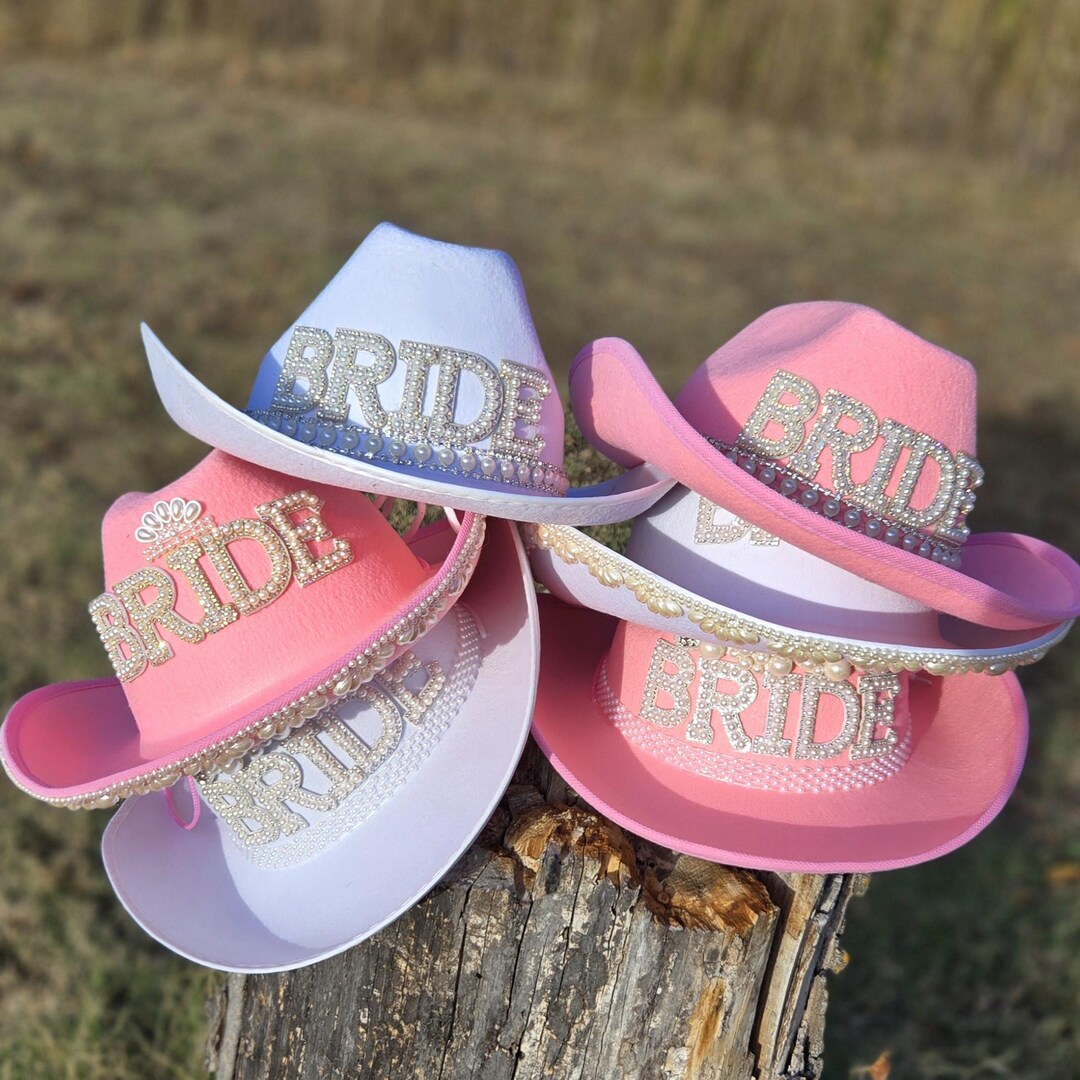 Bride Cowboy Hats, White Cowgirl Hat, Pink Cowgirl Hat, Nashville ...