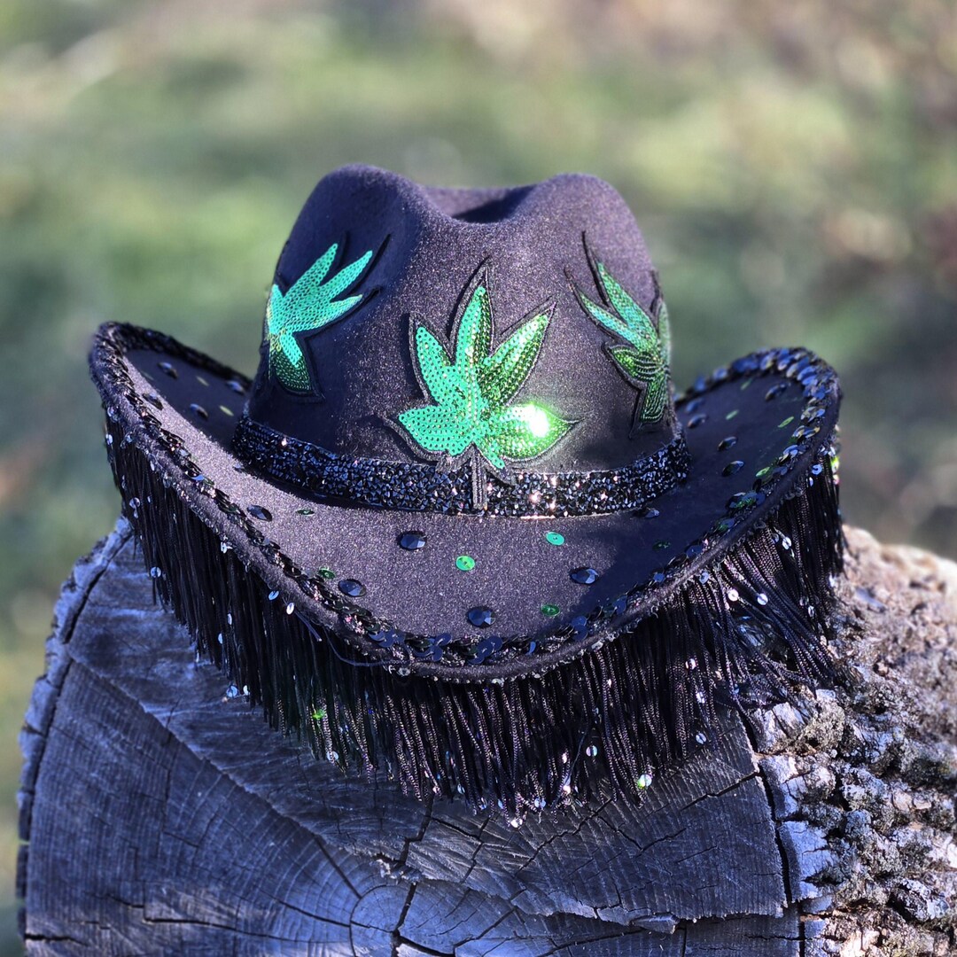 Black Weed Cowboy Hat, Dank, Loud, Pot, Grass, Ganja, Gas, Reefer, Herb ...
