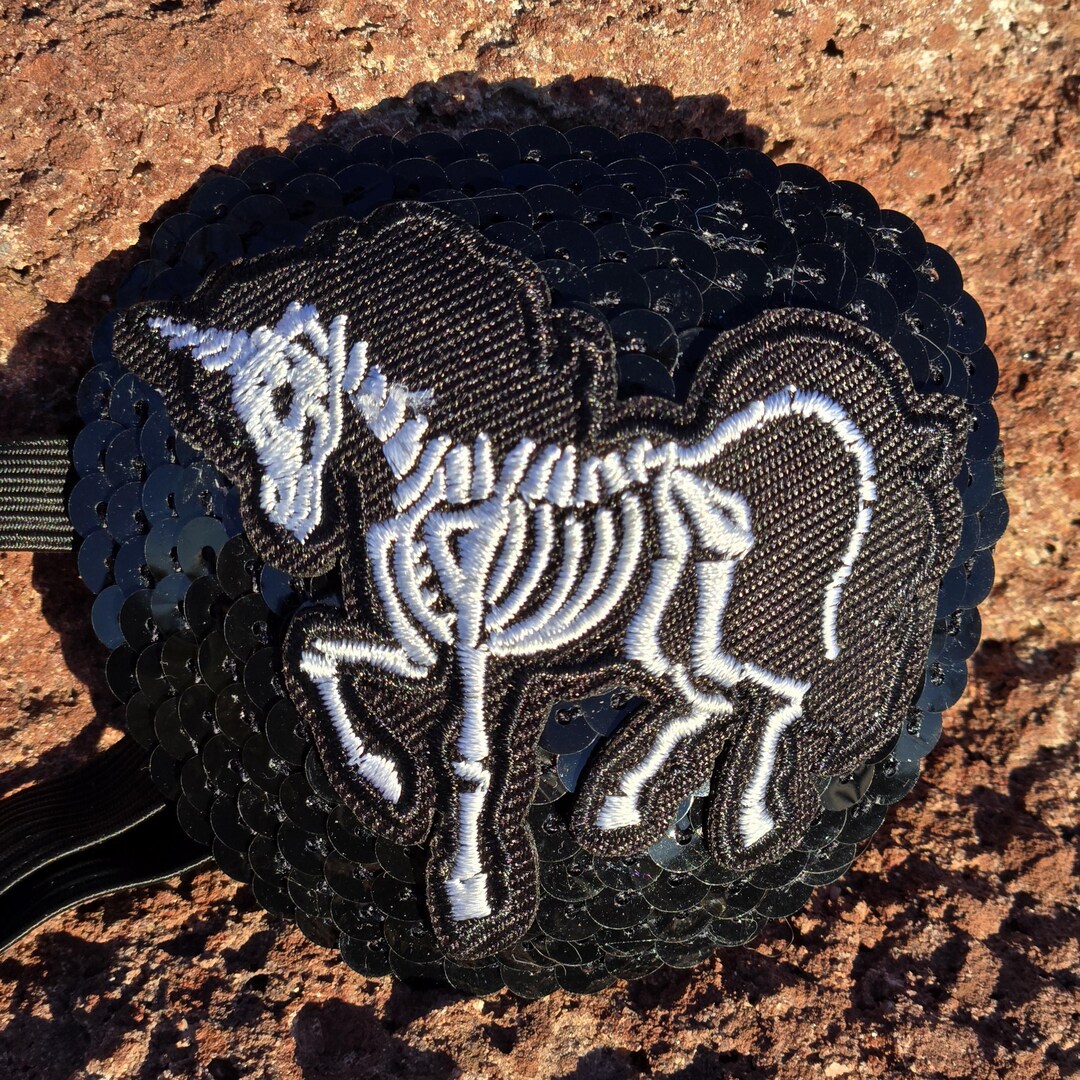 Unicorn Skeleton Bones Eye Patch, Pirate Eye Patch, Renaissance Fair Cosplay, Left Eye or Right ...