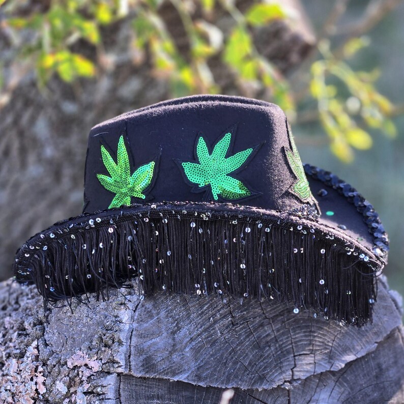 Black Weed Cowboy Hat, Dank, Loud, Pot, Grass, Ganja, Gas, Reefer, Herb ...