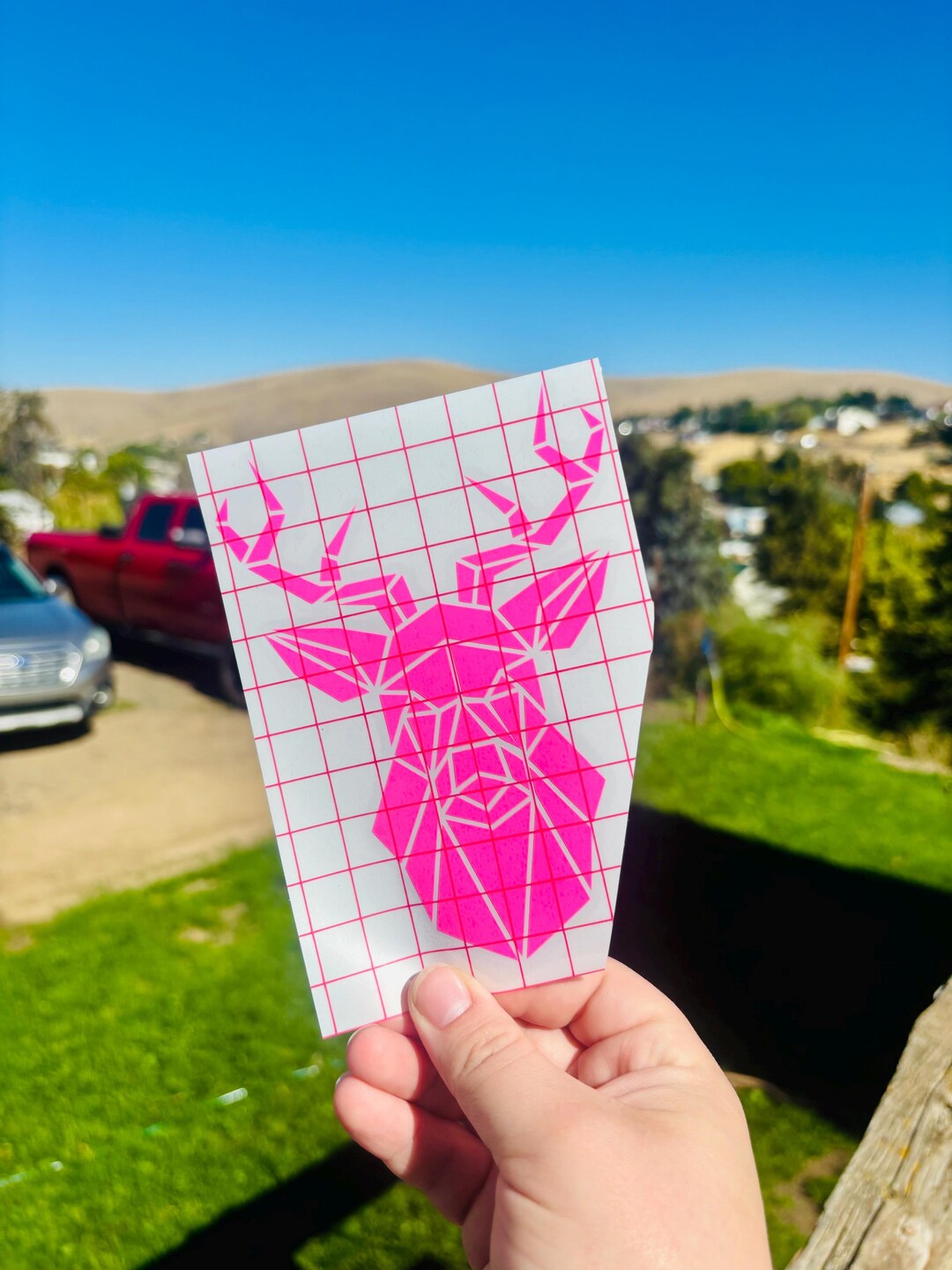 Geometric Buck Head Vinyl Decal - Etsy