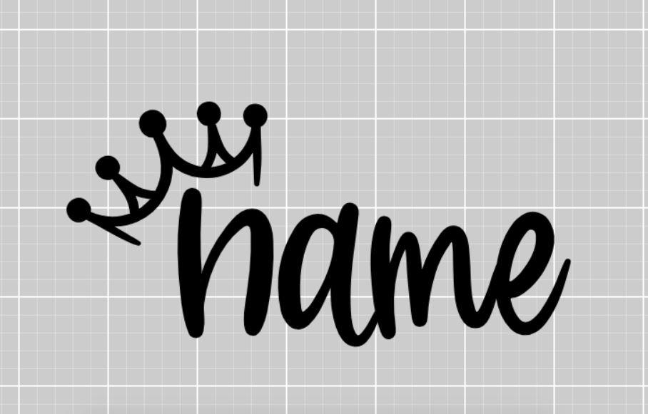 Customizable Name With Crown Decal - Etsy