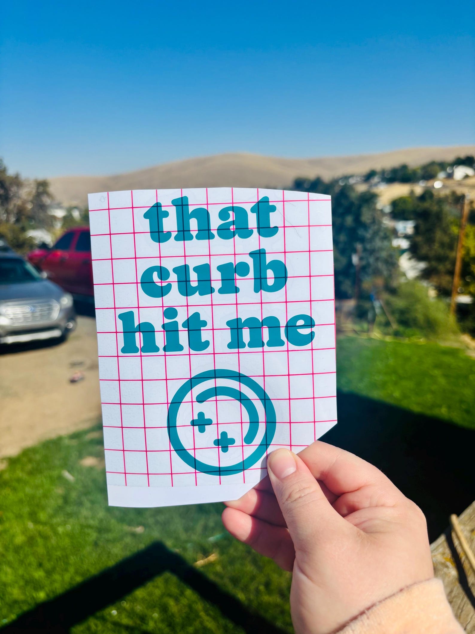That Curb Hit Me Vinyl Decal - Etsy