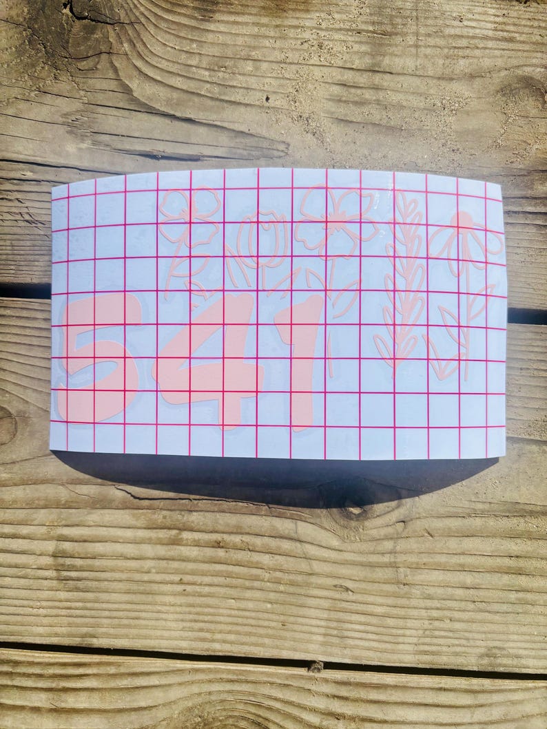 Flowers With Area Code Decal - Etsy