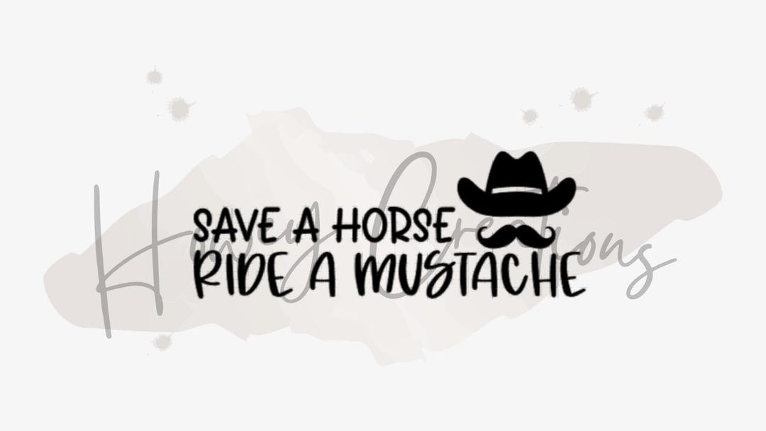 Save A Horse Ride A Mustache Vinyl Decal - Etsy UK