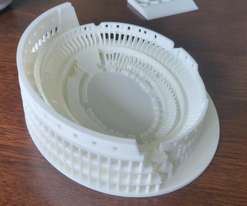 3D Printed Colosseum Model - 150mm Diameter in White PLA - Etsy