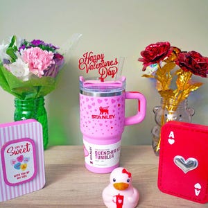 Happy Valentines Day Stanley Topper | 3D Printed Name Plate for 40 Oz ...