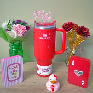 Happy Valentines Day Stanley Topper | 3D Printed Name Plate for 40 Oz ...