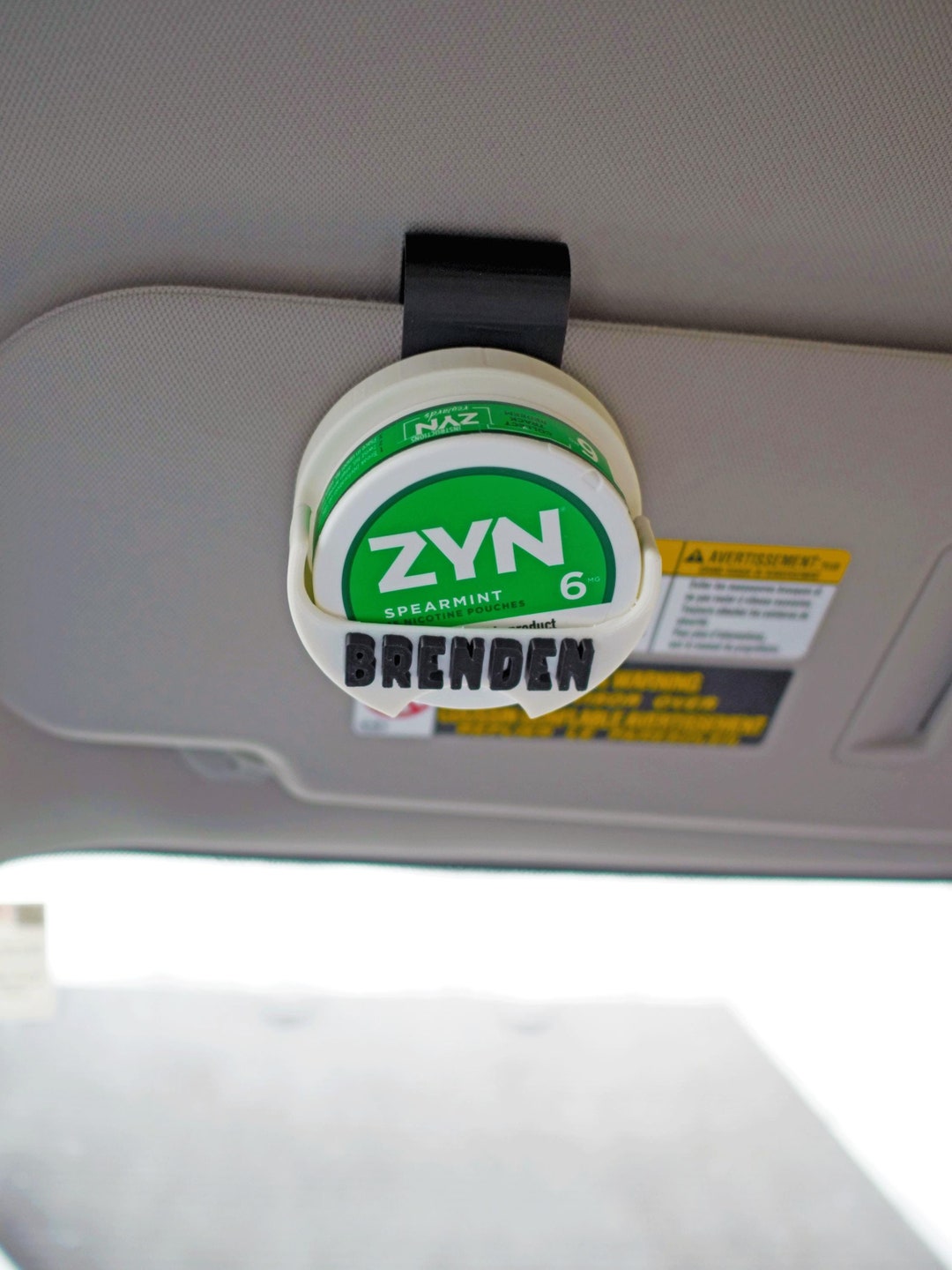 Zyn Holder Visor Clip | 3D Printed Car Accessory for Zyn Cans | Visor ...