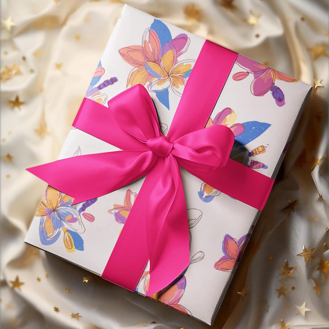 Plumeria Wrapping Papers,flower Logo Wrapping Paper, Floral-themed Gift ...