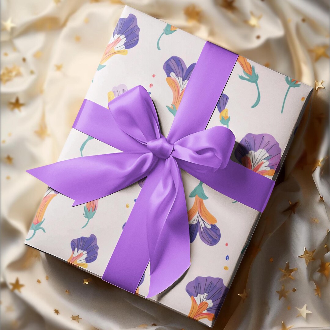 Butterfly Pea Wrapping Papers,flower Logo Wrapping Paper ,floral-themed ...
