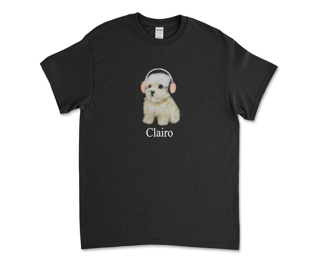 Clairo Dog Puppy Headphones T-shirt Tee Merch Y2k Cute Trend Gift ...