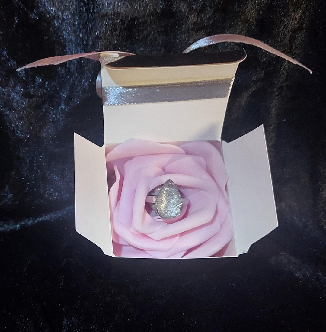 Pink Rose Ring Holder! Unique Box. Special for Birthdays, Bridal ...
