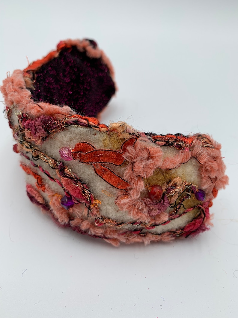 Wearable Fiber Art Bracelet Sustainable Jewelry OOAK - Etsy