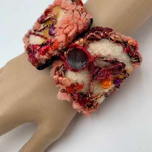 Wearable Fiber Art Bracelet Sustainable Jewelry OOAK - Etsy
