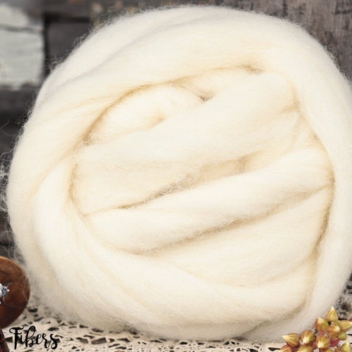 Undyed Natural White Romney Combed Top Wool Roving Spinning - Etsy
