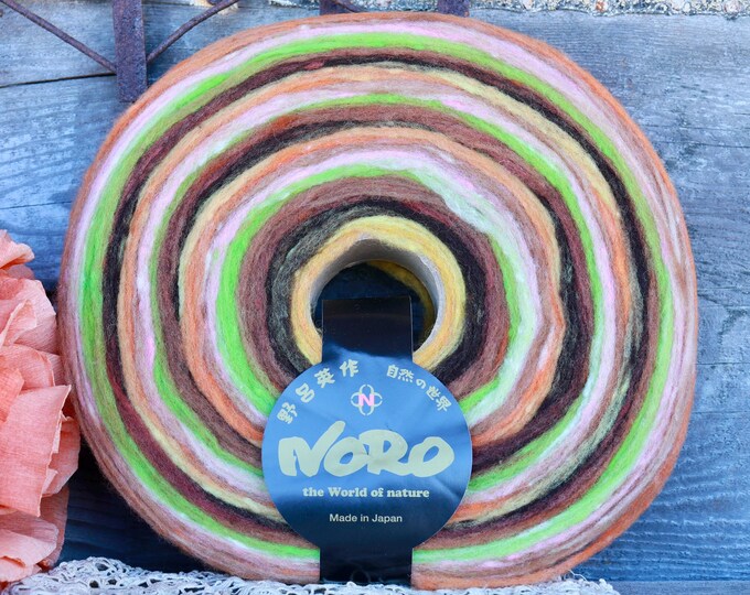 Noro Rainbow Roll Pencil Wool Roving for Spinning, Knitting, Crocheting ...