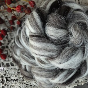 JACOB Natural Wool Roving Combed Top Spinning or Felting Fiber Humbug ...