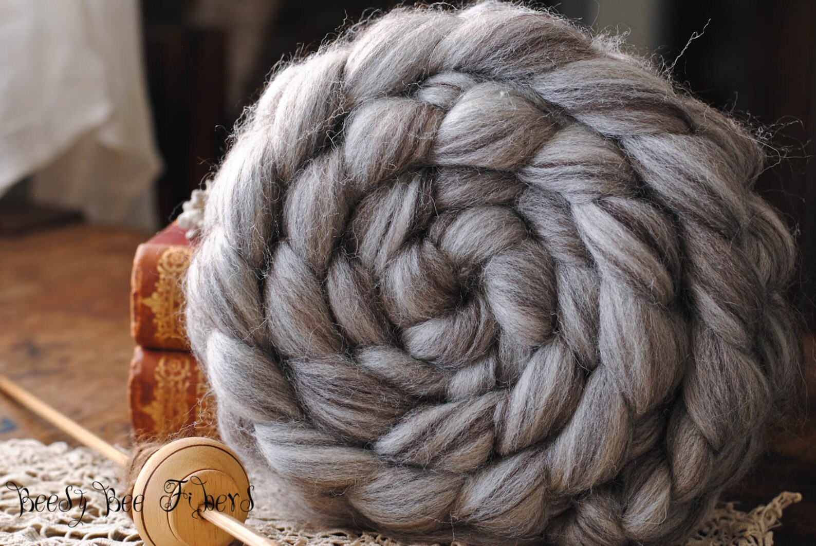 SHETLAND Humbug Undyed Wool Roving Combed Top Spinning or Felting Fiber ...
