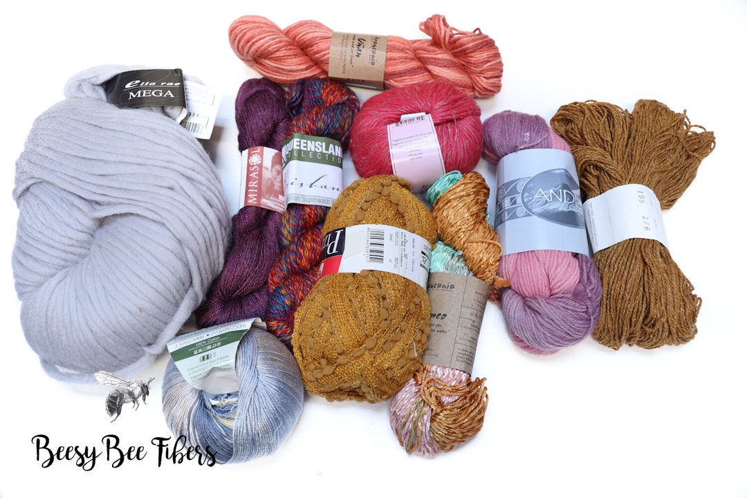 FREE SHIPPING Yarn Grab Pack Fiber Bundle - Art Yarn Bundle - Novelty ...