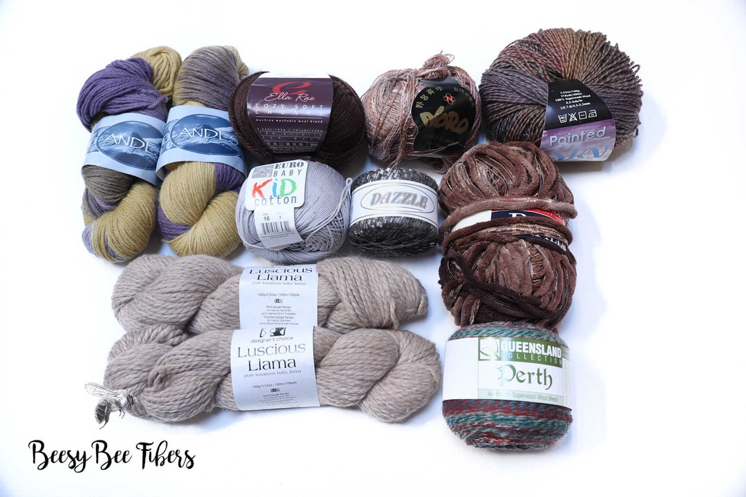 FREE SHIPPING Yarn Grab Pack Fiber Bundle, Art Yarn Bundle, Novelty ...