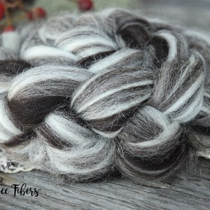 JACOB Natural Wool Roving Combed Top Spinning or Felting Fiber Humbug ...