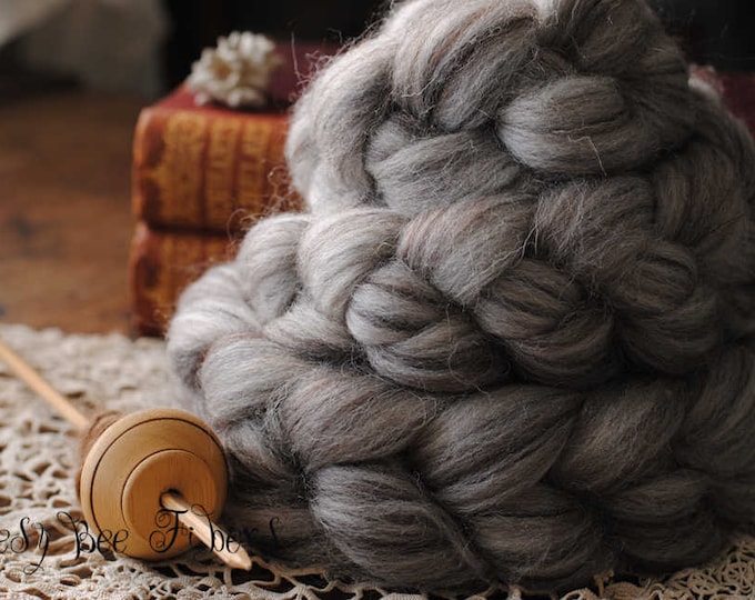 SHETLAND Humbug Undyed Wool Roving Combed Top Spinning or Felting Fiber ...