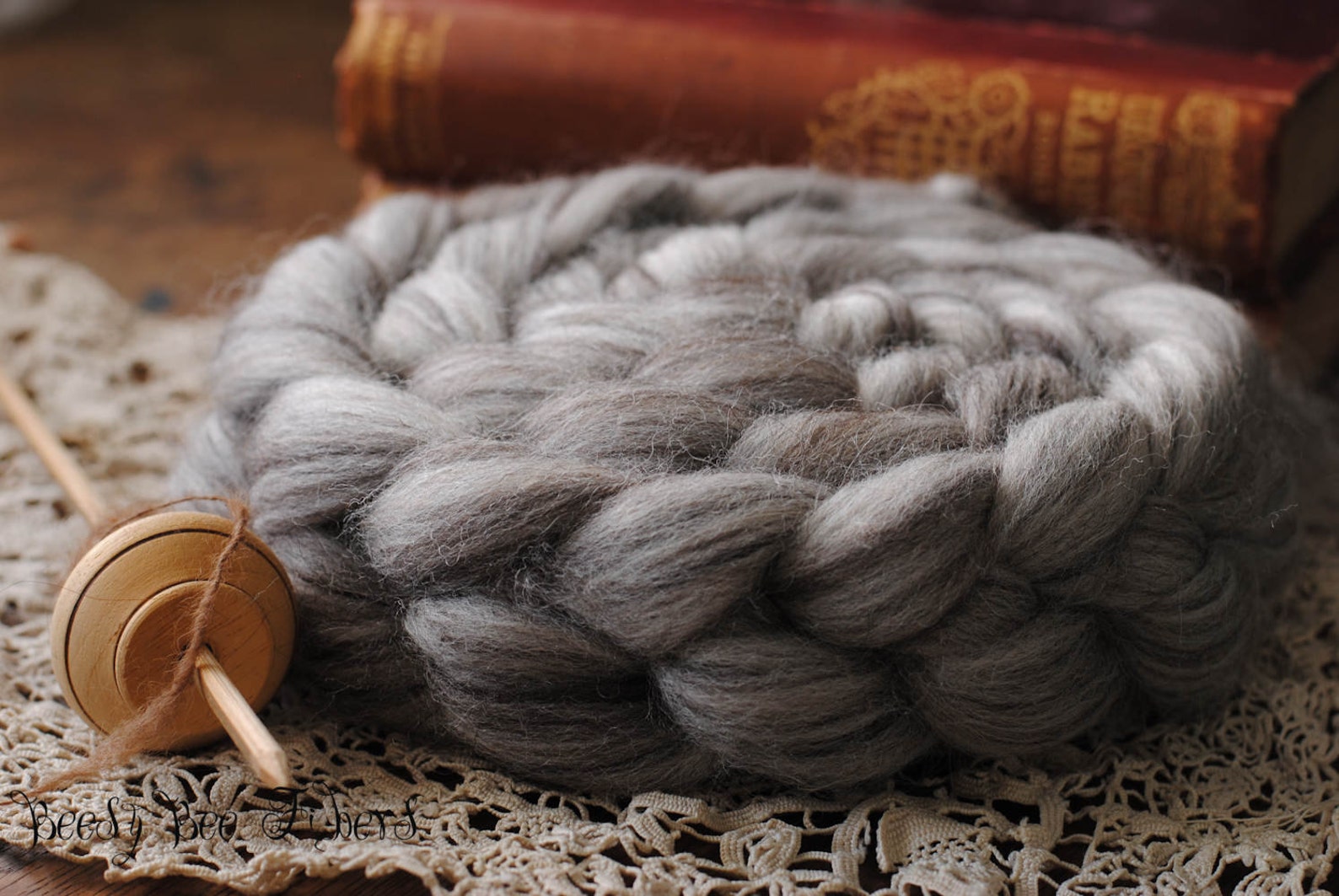 SHETLAND Humbug Undyed Wool Roving Combed Top Spinning or Felting Fiber ...