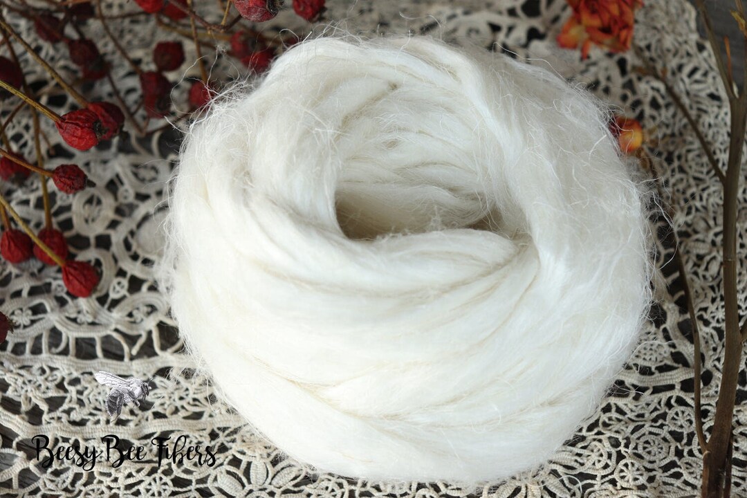 Bleached White Linen Flax Fiber Top: Vegan Spinning Felting Fiber - Etsy