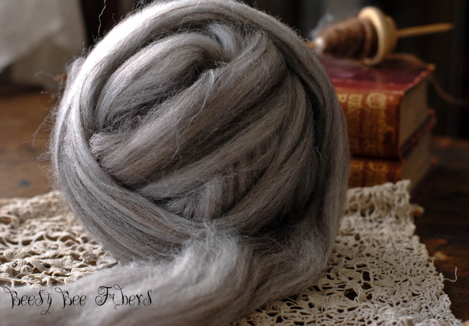 SHETLAND Humbug Undyed Wool Roving Combed Top Spinning or Felting Fiber ...