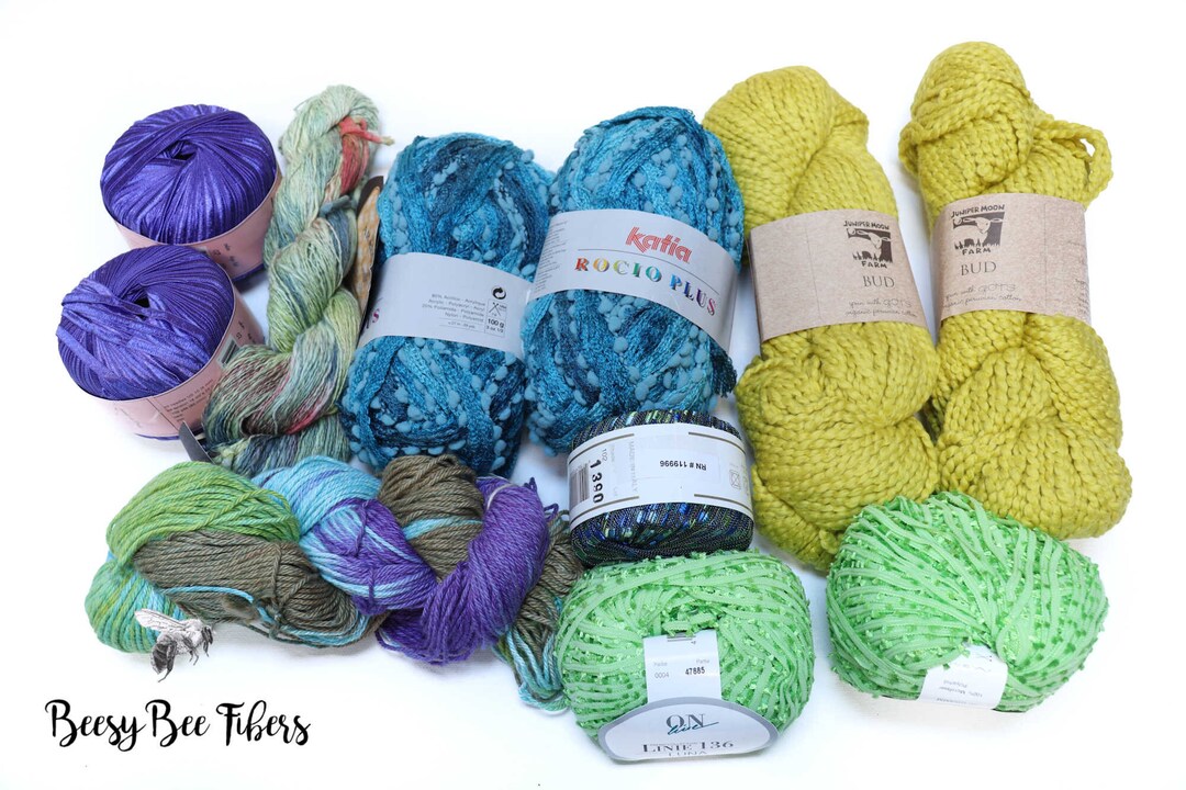 FREE SHIPPING Yarn Grab Pack Fiber Bundle, Art Yarn Bundle, Novelty ...