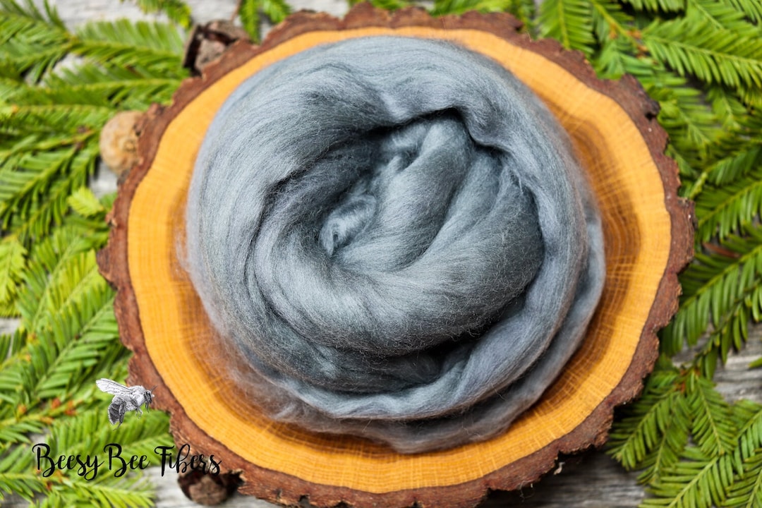 SILVER - Merino Wool Roving Combed Top, Spinning, Nuno Felting, Weaving ...